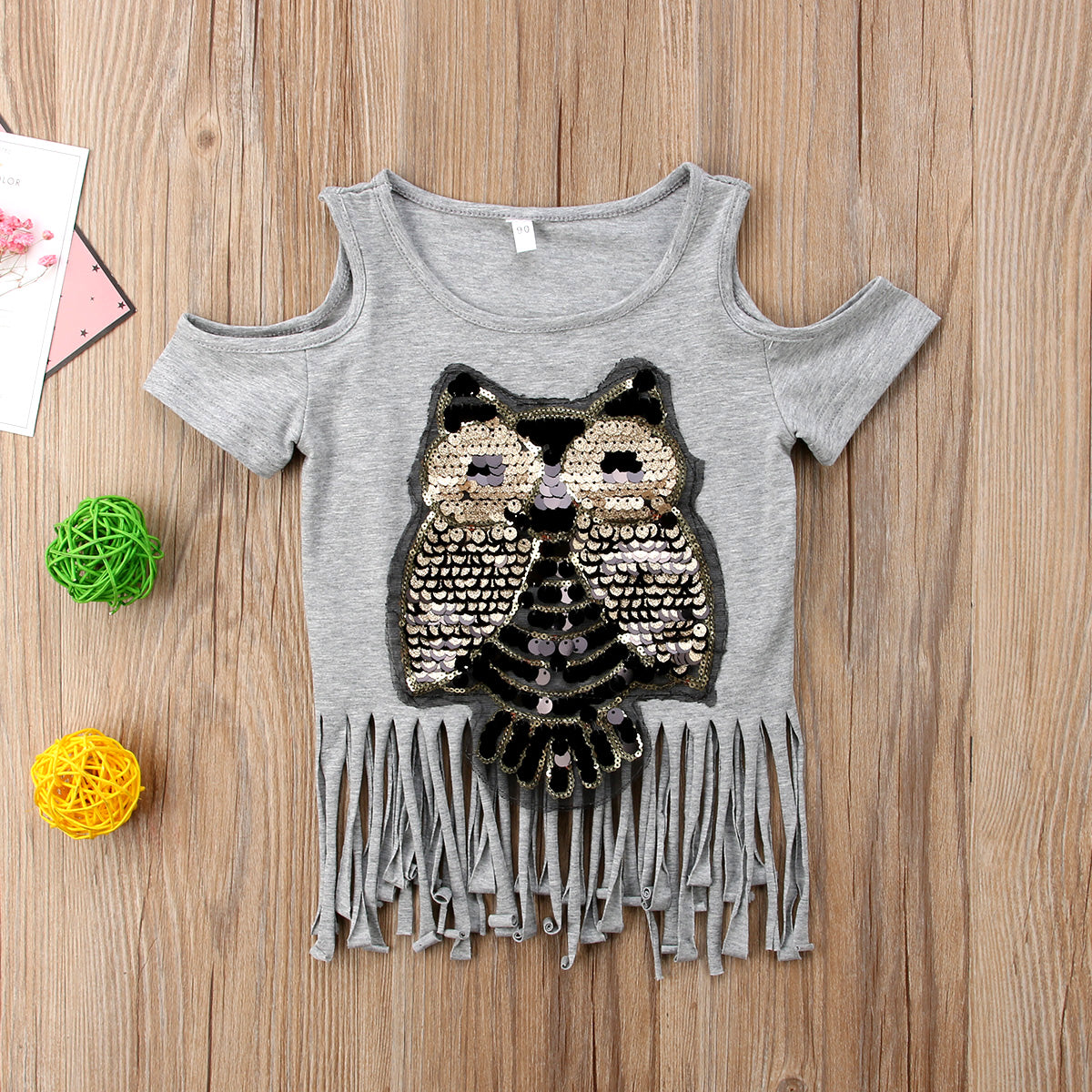 Girls Sequins Owl Tassel T-Shirt - ONLY 3 LEFT !!! – Wild Child Closet