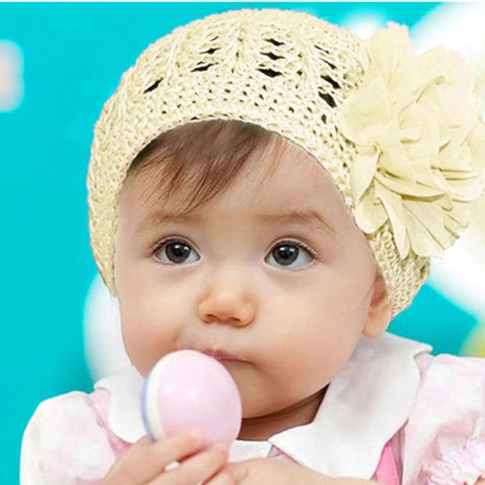 GIRLS HATS | Girls Big Flower Knit Hat – Wild Child Closet